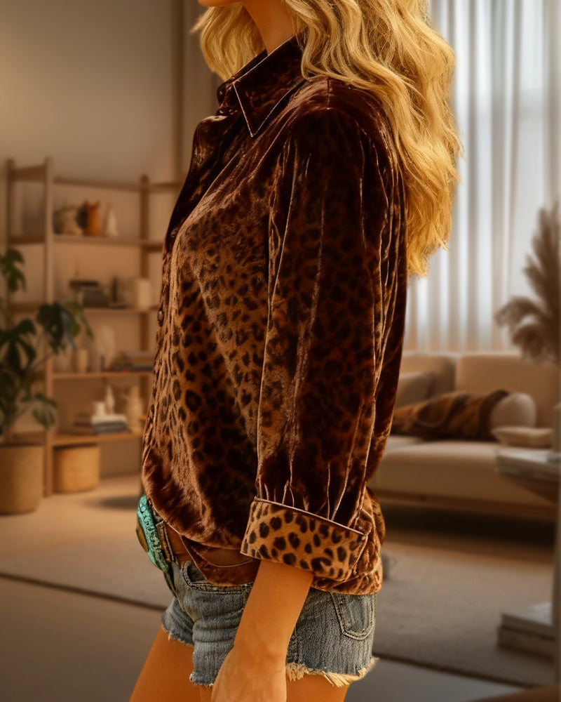 Lapel Fashion Leopard Print Shirt – Lowie & Liv
